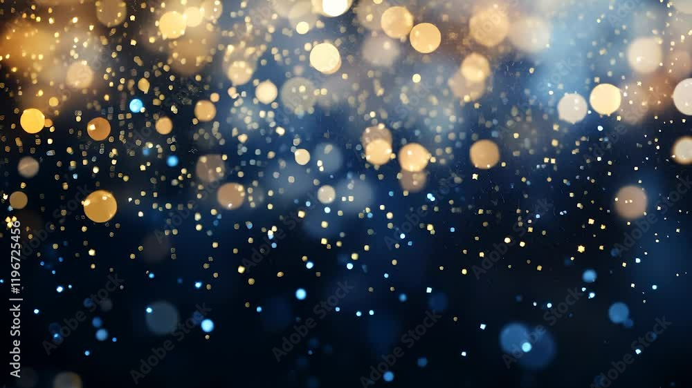 Golden light background with bokeh effect. Circles, light, rays, background blue, night, lights ...