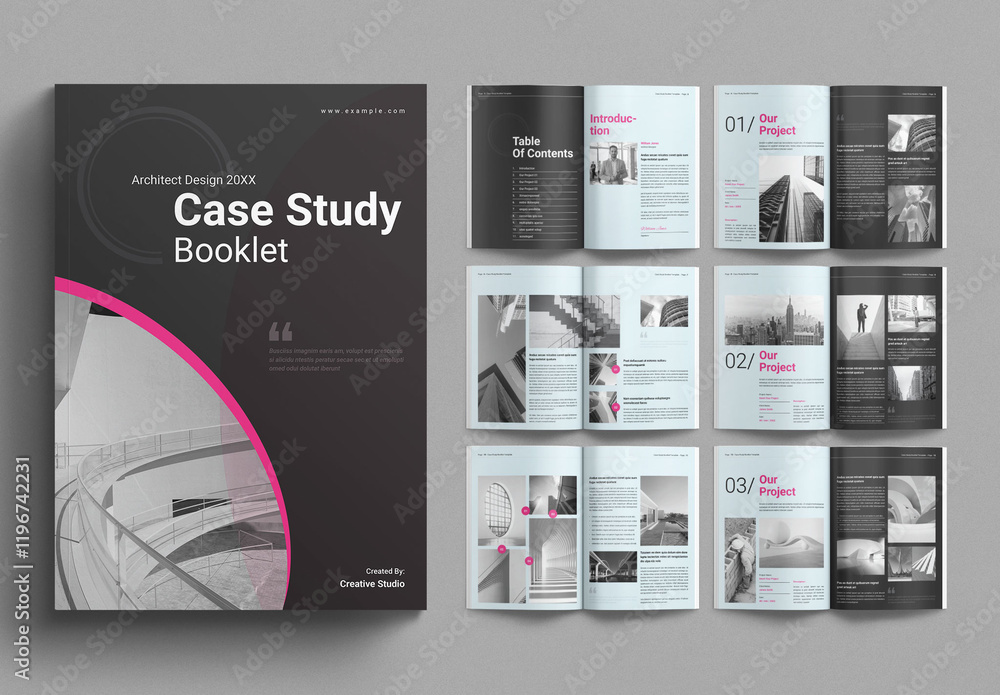 Case Study Booklet Template Design Brochure Layout Stock Template ...