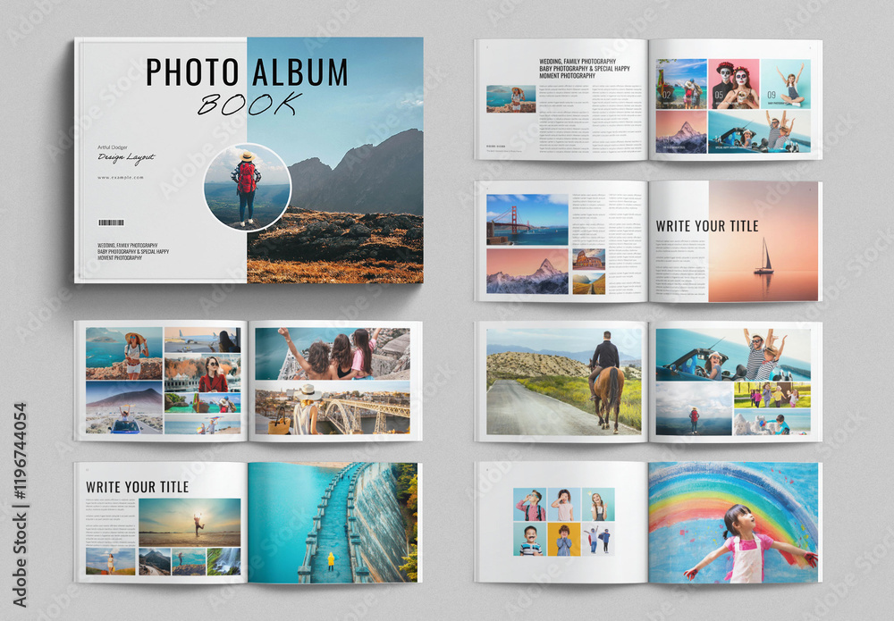 Photo Album Book Template Design Brochure Layout Landscape Stock ...