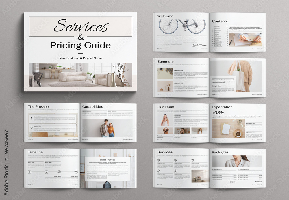 Services and Pricing Guide Template Design Magazine Layout Landscape ...