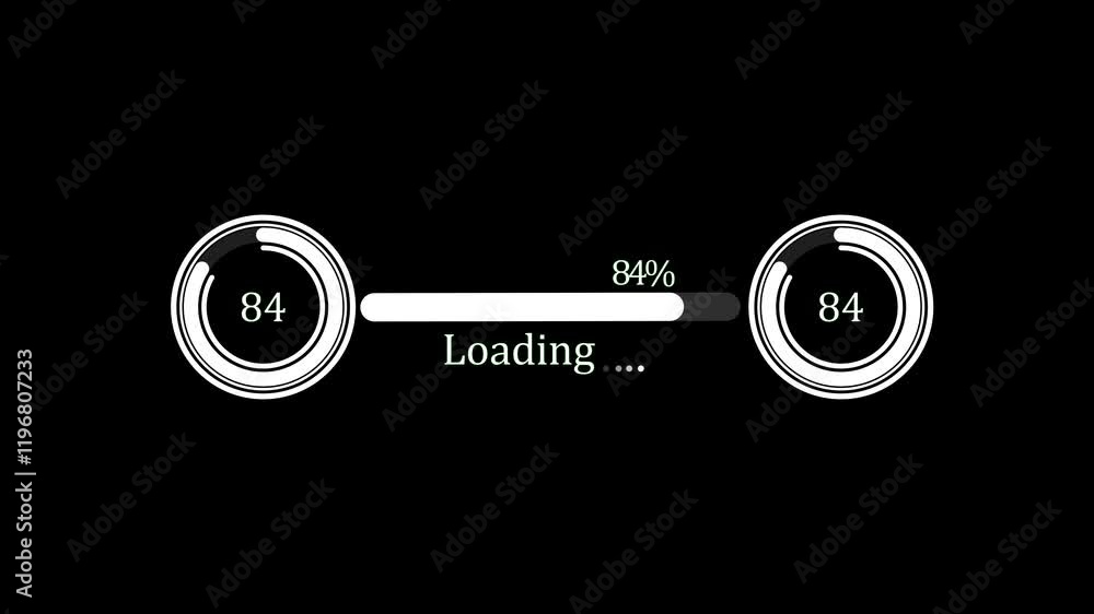 Loading Transfer download Animation from zero to one hundred percent ...