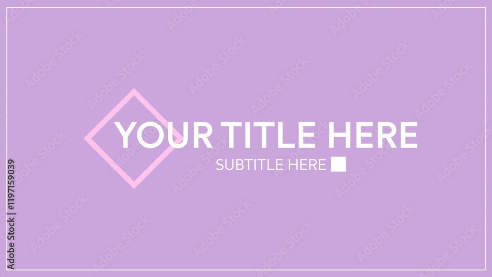 Soft Title Template With Subtitle Stock Template | Adobe Stock
