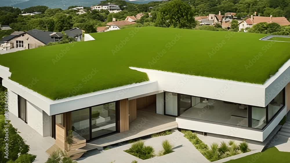 Design a green roof house with seismic resilience in mind. Stock 비디오 ...