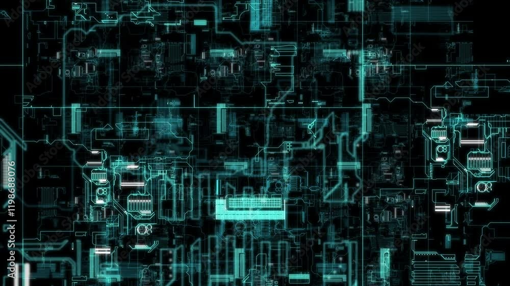 A high-tech, digital crafted abstract motion grid set in a cyber ...