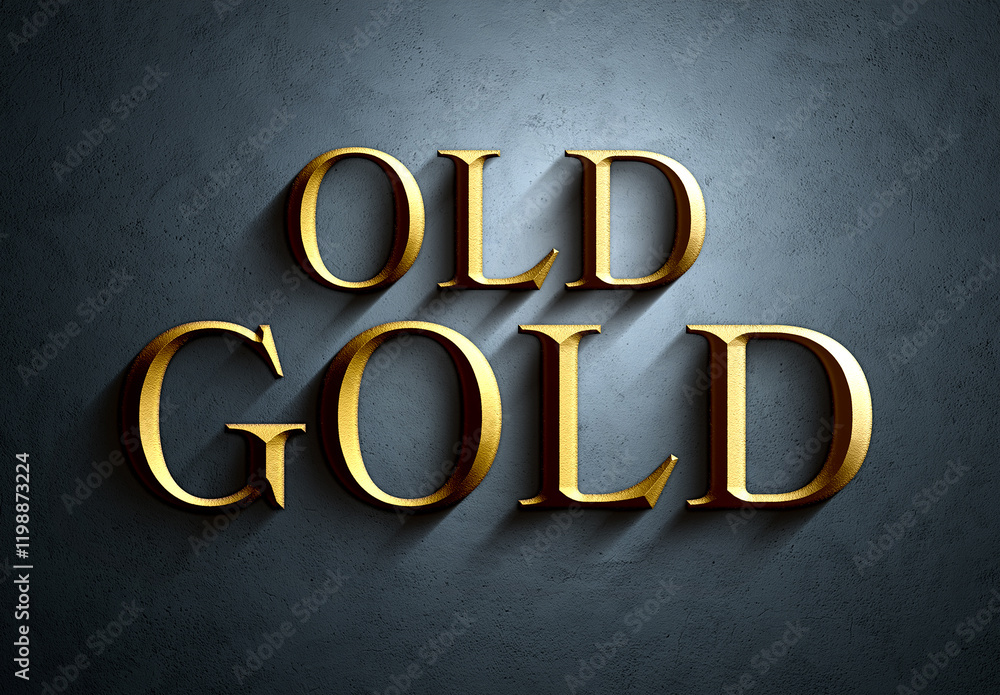 Old Gold Text Effect Mockup Stock Template | Adobe Stock