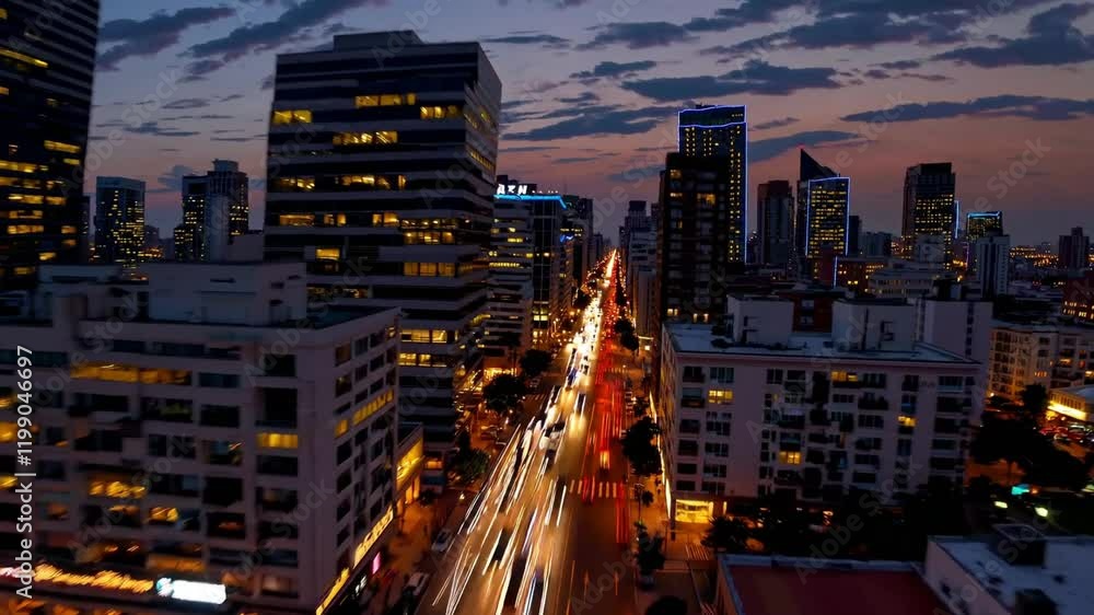 Make a time-lapse film of a bustling cityscape from dawn to dusk ...