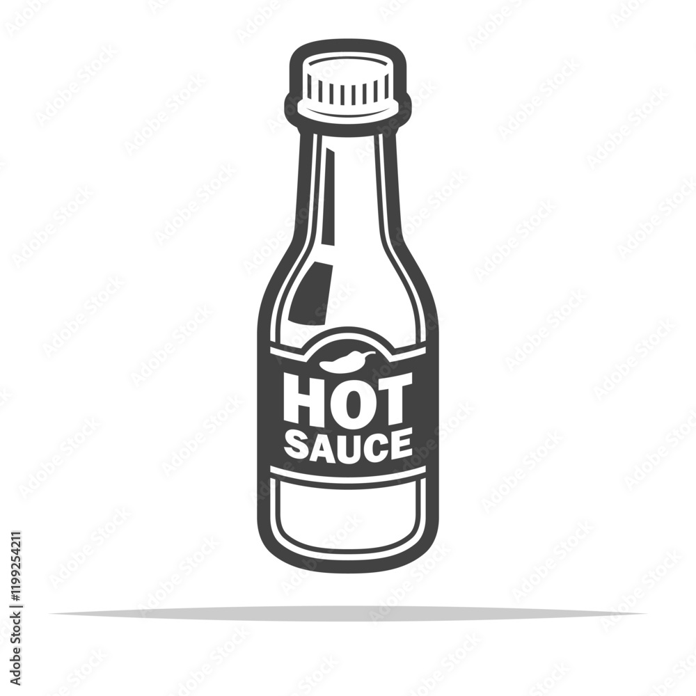 Photo & Art Print Bottle of hot sauce outline icon transparent vector ...