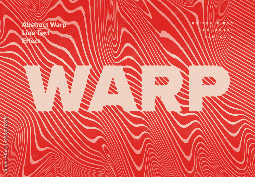 Abstract Warp Line Text Effects Mockup Stock Template | Adobe Stock
