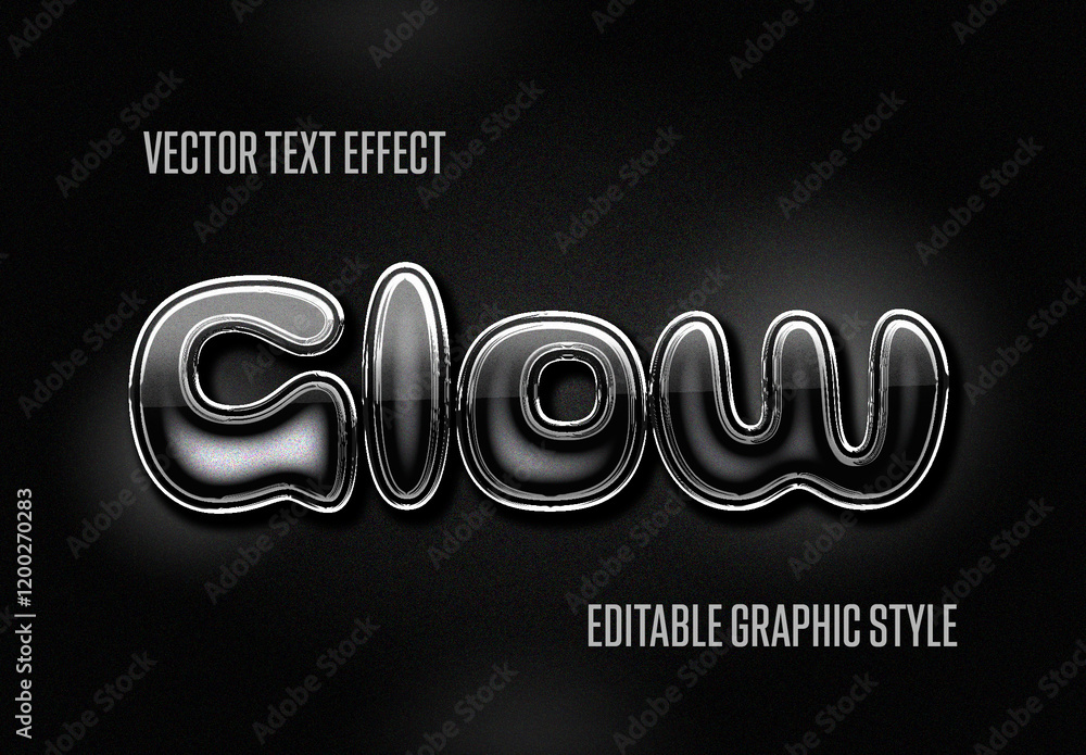 Black and White Chrome Text Effect for Designs Stock Template | Adobe Stock