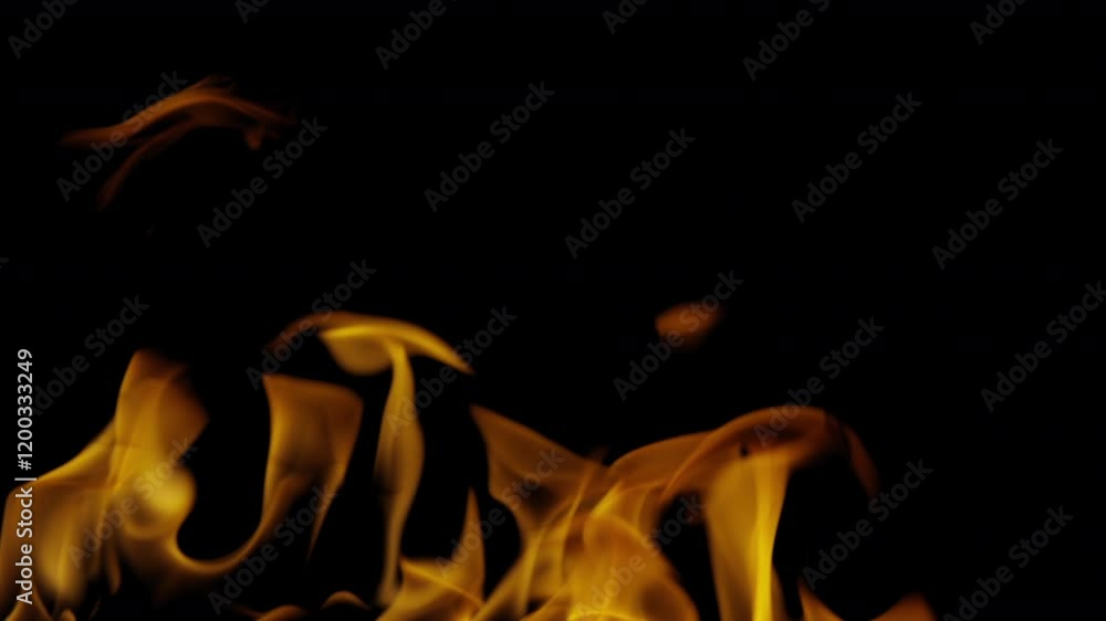 Fire and flame on alpha channel 4K. Realistic burning fire on the ...
