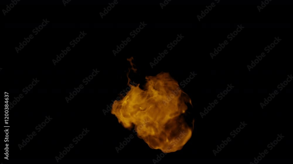 Fire and flame on alpha channel 4K. Realistic burning fire on the ...