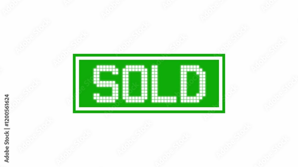 Sold green Stamp animation on White background, green rubber stamp of ...