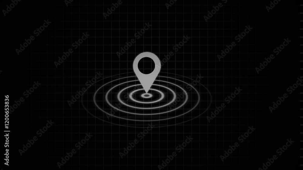Map pin icon, gps pointer. white glow location route gps position GPS location pointer animated ...