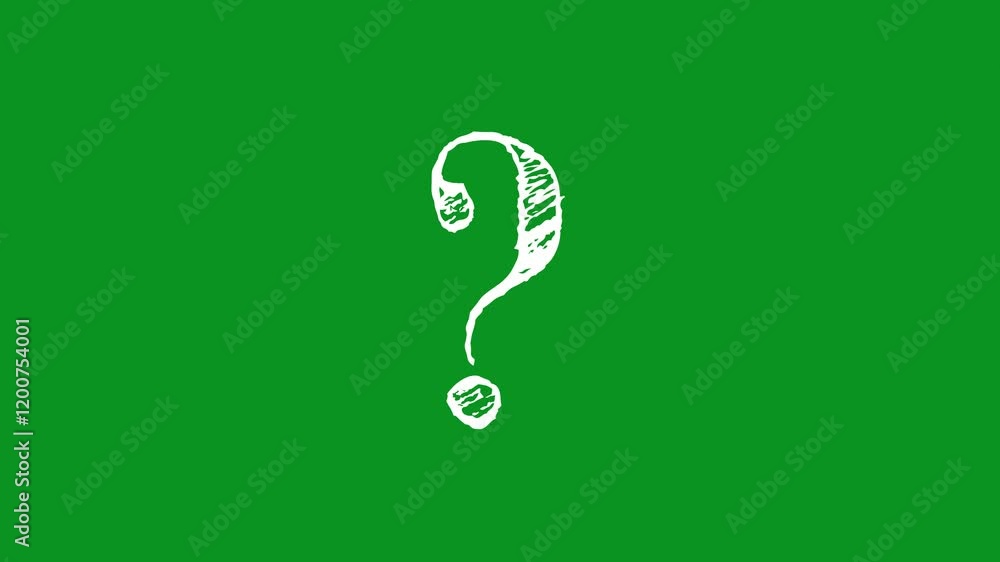 animated question mark icon green screen chalk question mark appears 4k ...