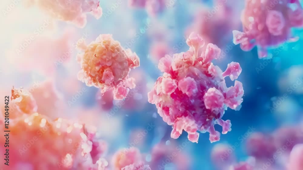 A colored scanning electron micrograph showing bacteria cultured from a ...