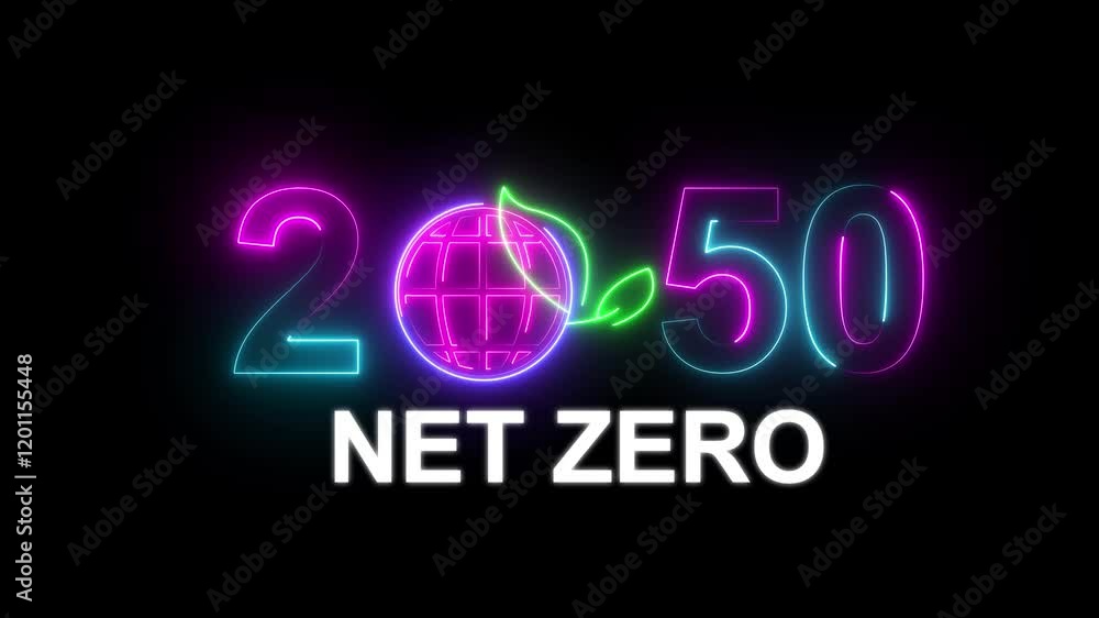 Net zero emission ,2050, carbon neutral concept .Climate neutral long ...