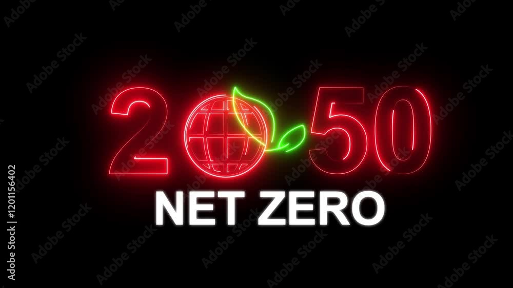 Net zero emission ,2050, carbon neutral concept .Climate neutral long ...