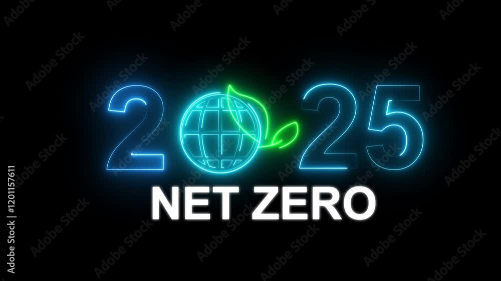 Net zero emission ,2025, carbon neutral concept .Climate neutral long ...