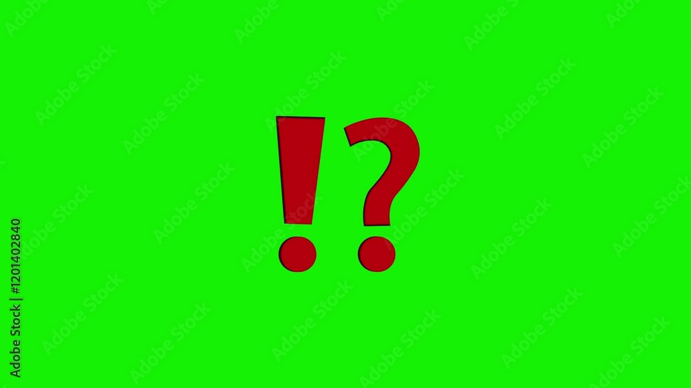 animated exclamation mark, red exclamation mark and question mark green ...