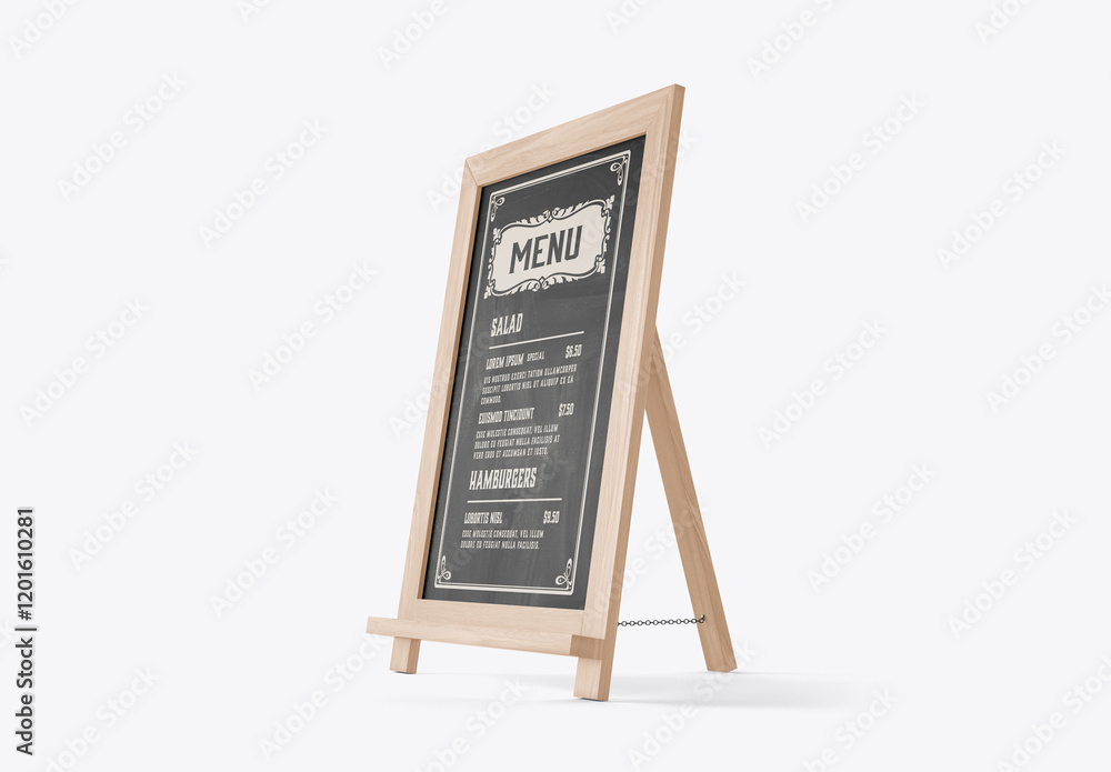 Wooden Street Menu Board Mockup Stock Template | Adobe Stock