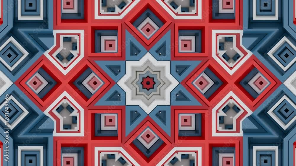 Abstract super satisfying 3D geometric shapes, colorful animated ...