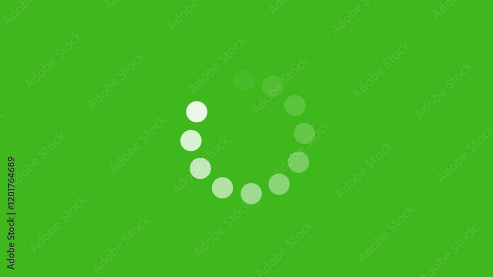 Black gradient dotted round loading page animation on green, loading animation, circular loading ...