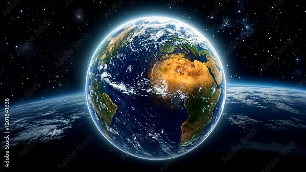 Stunning 4K Earth From Space Rotating Planet Background Animation Video ...