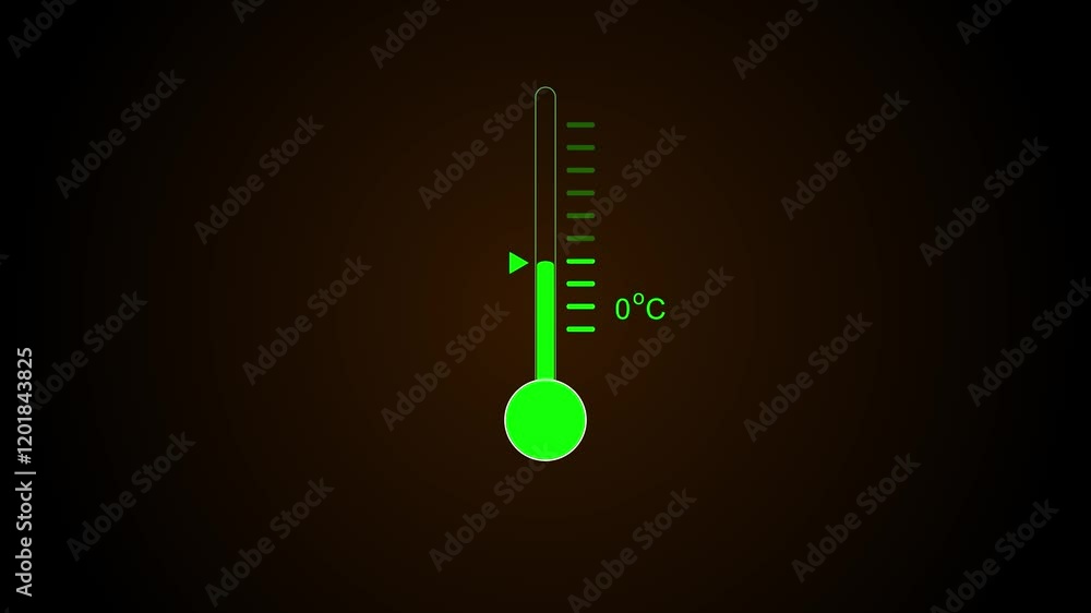 schematic thermometer animation of raising the temperature on a ...