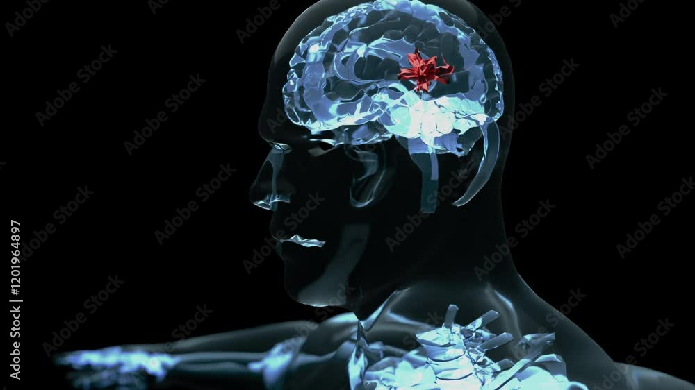 3D visualization of brain cancer, Medical Animation , X-Ray: A detailed ...