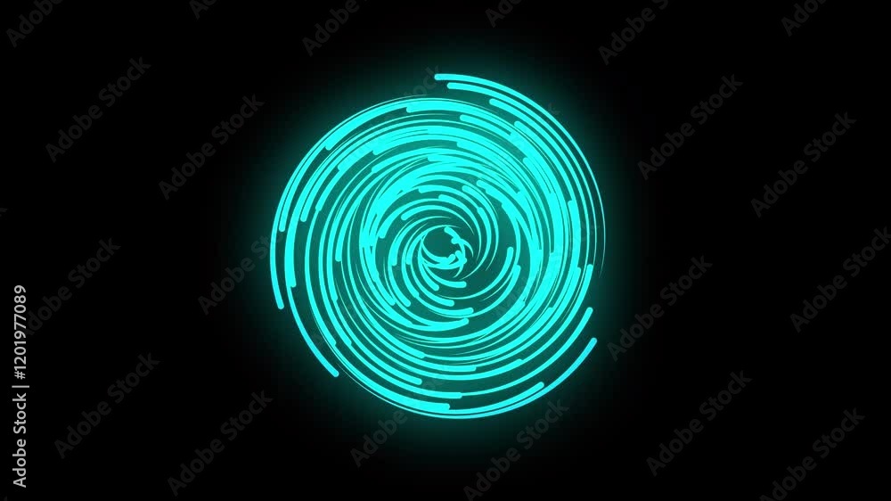 Circle line animation. Spiral vortex lines design. Abstract striped ...