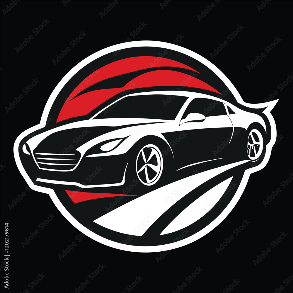 Poster Sports car logo, red and white car logo vector – Wall Art ...