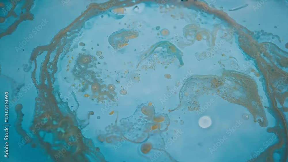 colorful zoom plate laboratory bacteria variety protozoa microorganism ...