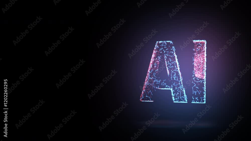 AI letters animation of glowing symbols in computer science world, 4k ...