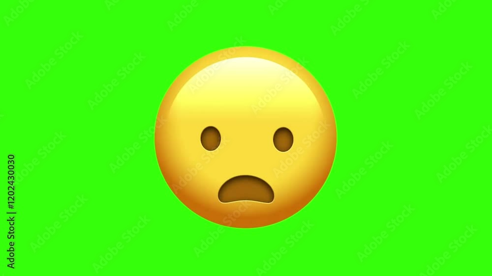Worried Face Animated Emoji. Alpha channel, transparent background. 4K ...
