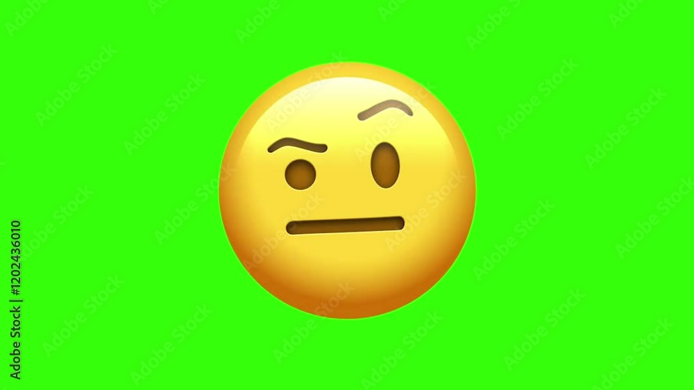 Face with Raised Eyebrow Animated Emoji on a Transparent Background. 4K ...