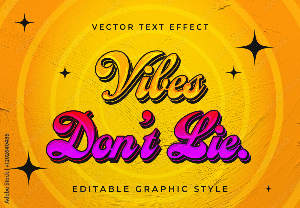 Gold And Purple Retro Text Vintage Font. Script Text Effect Stock ...