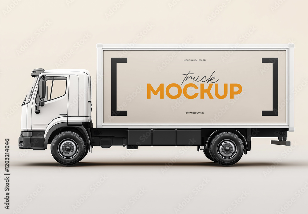 Side View Truck Mockup: Perfect for Vehicle Branding and Advertising ...