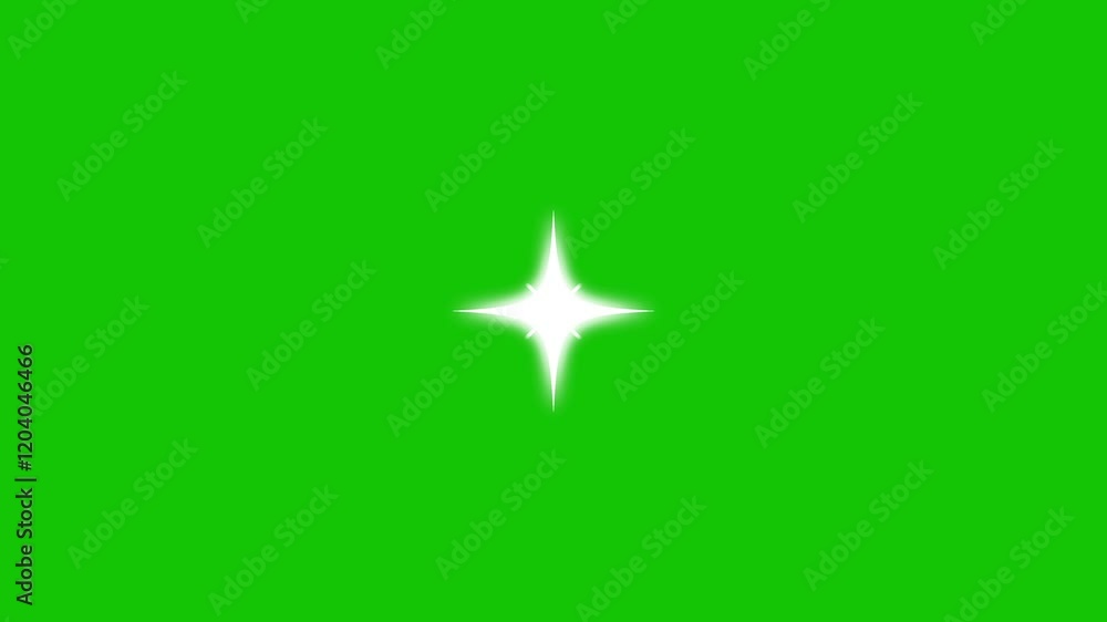 Sparkle stars blinking animation on green screen background. Glowing ...