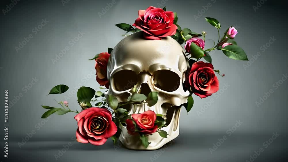 photoshop roses assisted finalized me ai skull flowers skull death ...