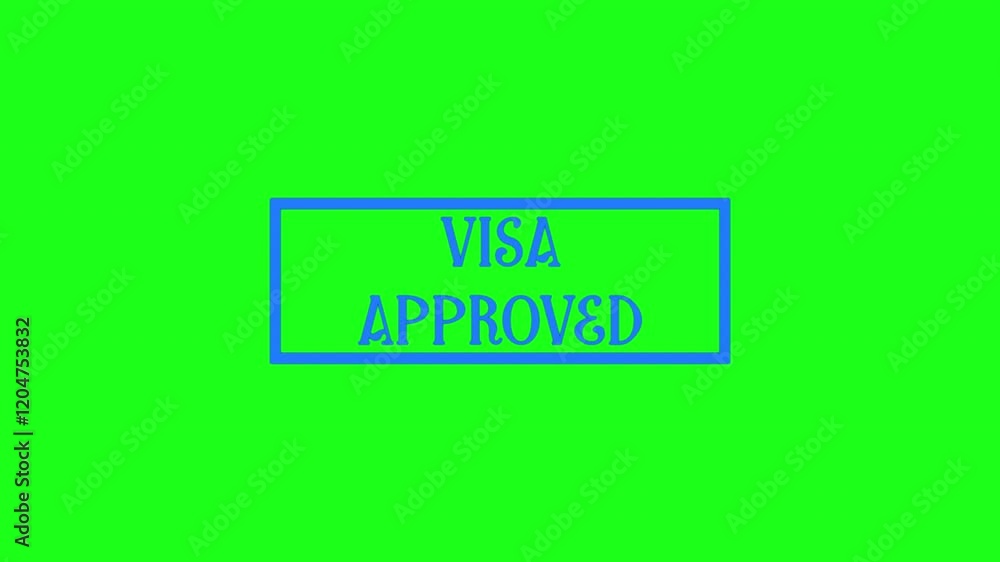 Visa Approved stamp animation on green screen, red rubber stamp of ...