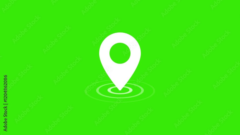 Location Pin pointer on Map animated cartoon on Green screen background ...