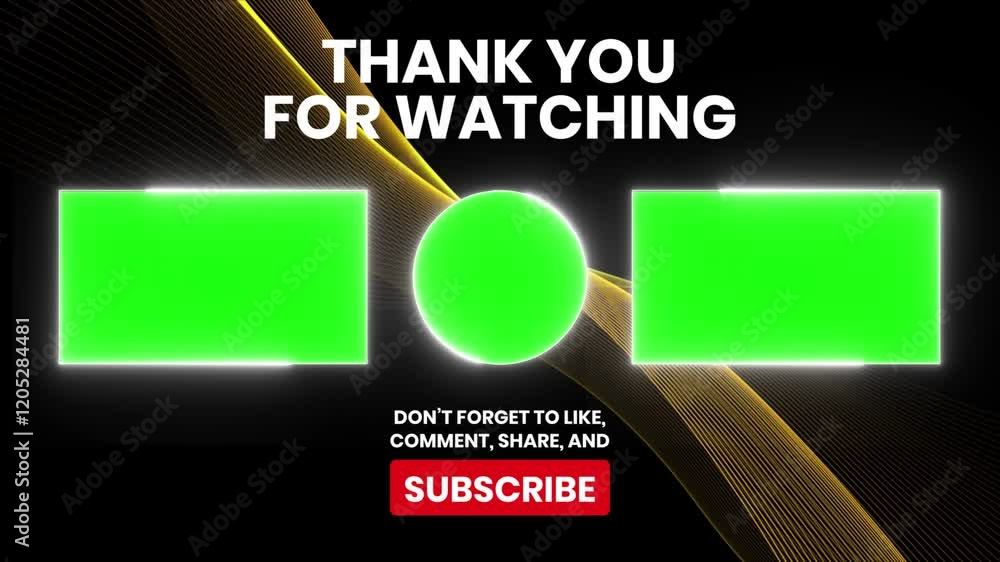 Thank You For Watching End Screen Animation with Green Screen. Perfect ...