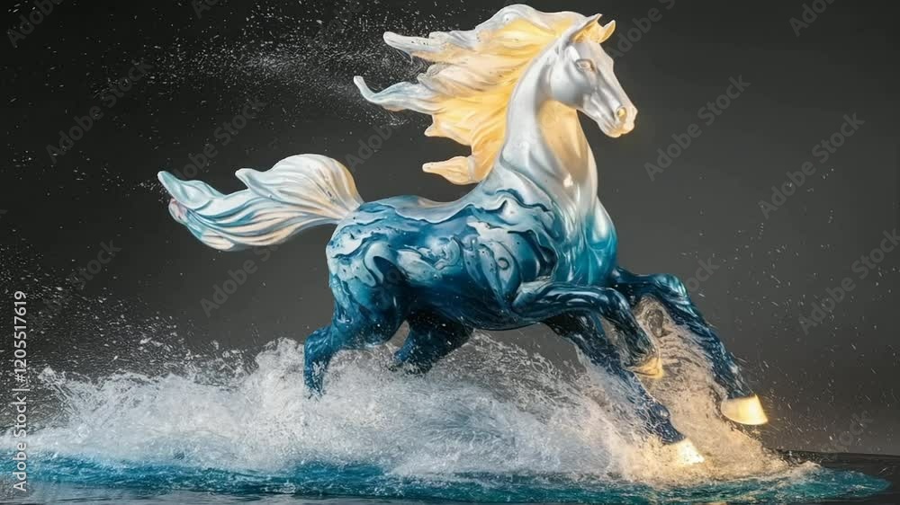 a proud water figure with a tall, upright posture, radiating boundless ...