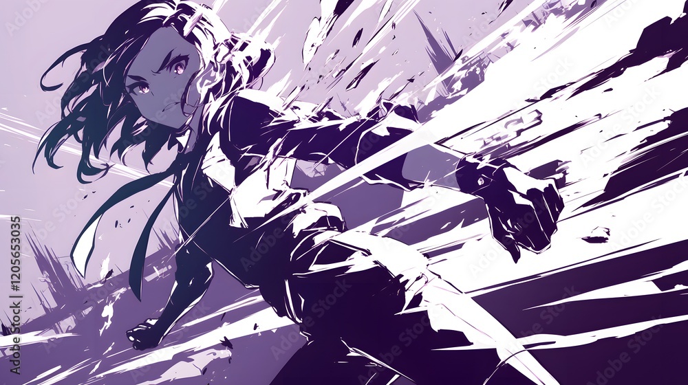 Fotografie, Obraz Manga and anime-inspired speed lines captured with ...