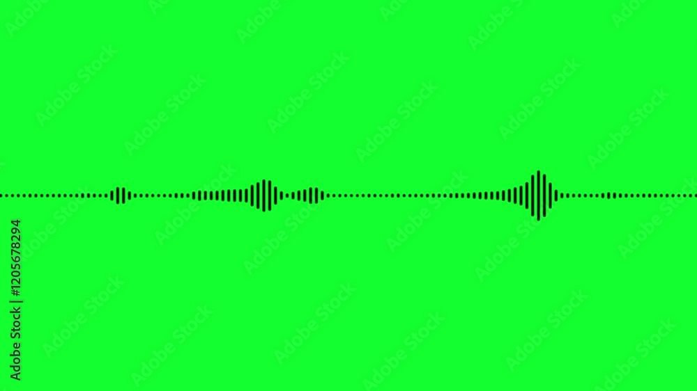 Sound Wave Animated In Green Screen. Animation video abstract audio ...