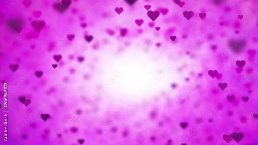 Violet colored blurred hearts loop motion background. Stock Video ...