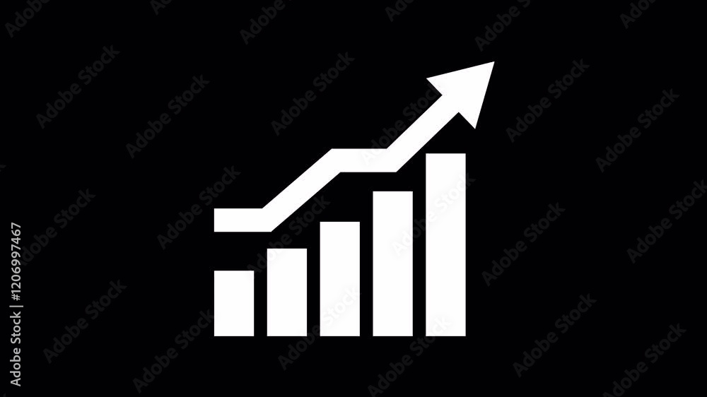 2D Infographic growth vector animation. Increase sales in business ...