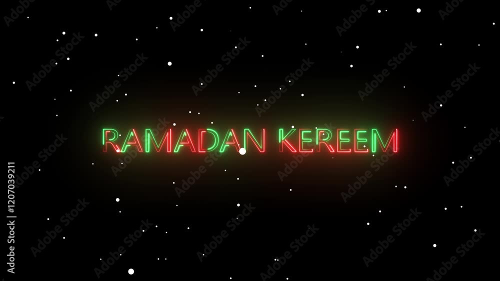 Stockvideon Ramadan Kareem animation text with particles effect.Animation of Ramadan Theme Title ...