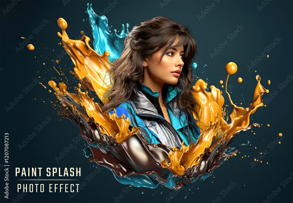 Paint Splash Photo Effect Mockup Stock Template | Adobe Stock