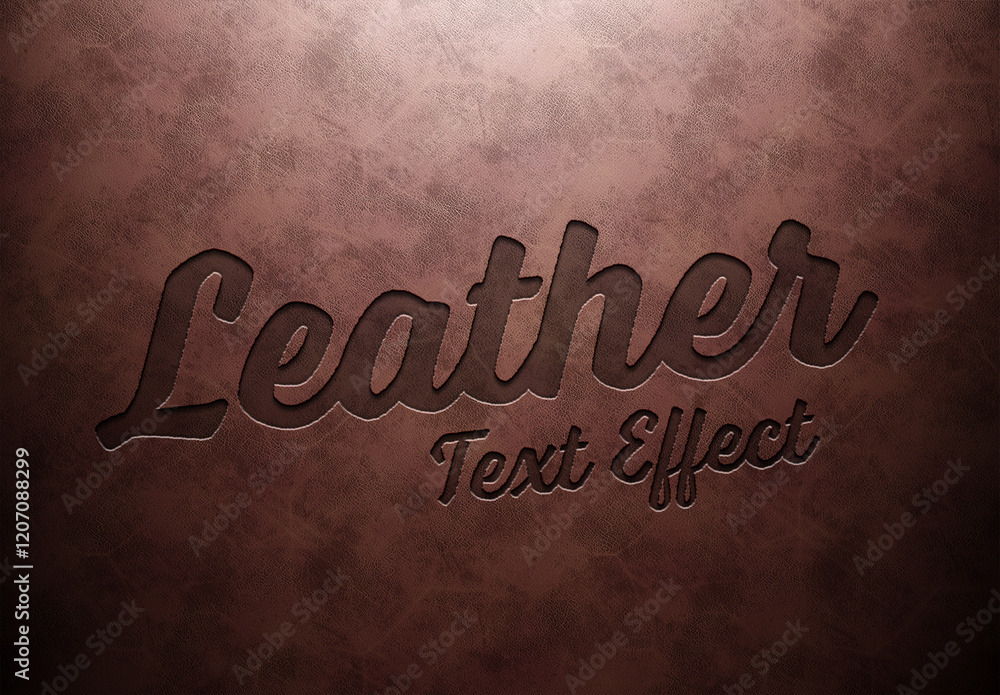 Branded Leather Text Effect Mockup Stock Template | Adobe Stock